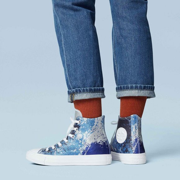 Converse | Shoes | Converse Hi Top University Blue Shiny Shoes | Poshmark